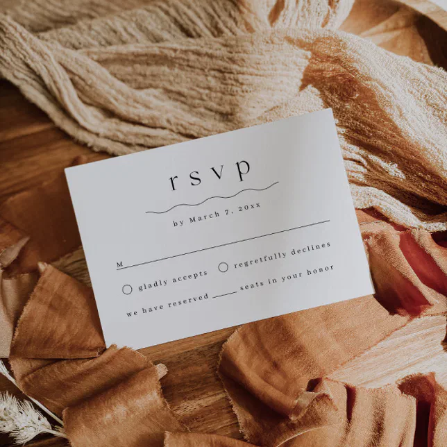 Modern Simple Wedding RSVP Response Card | Zazzle