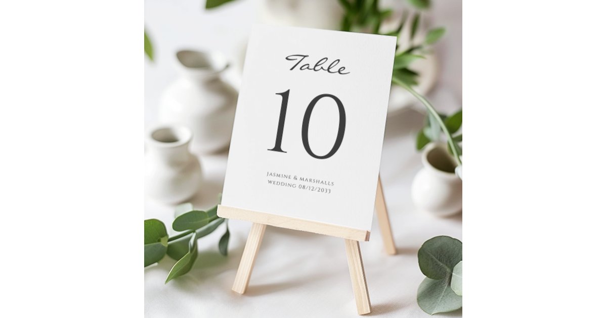 modern simple wedding table place card | Zazzle