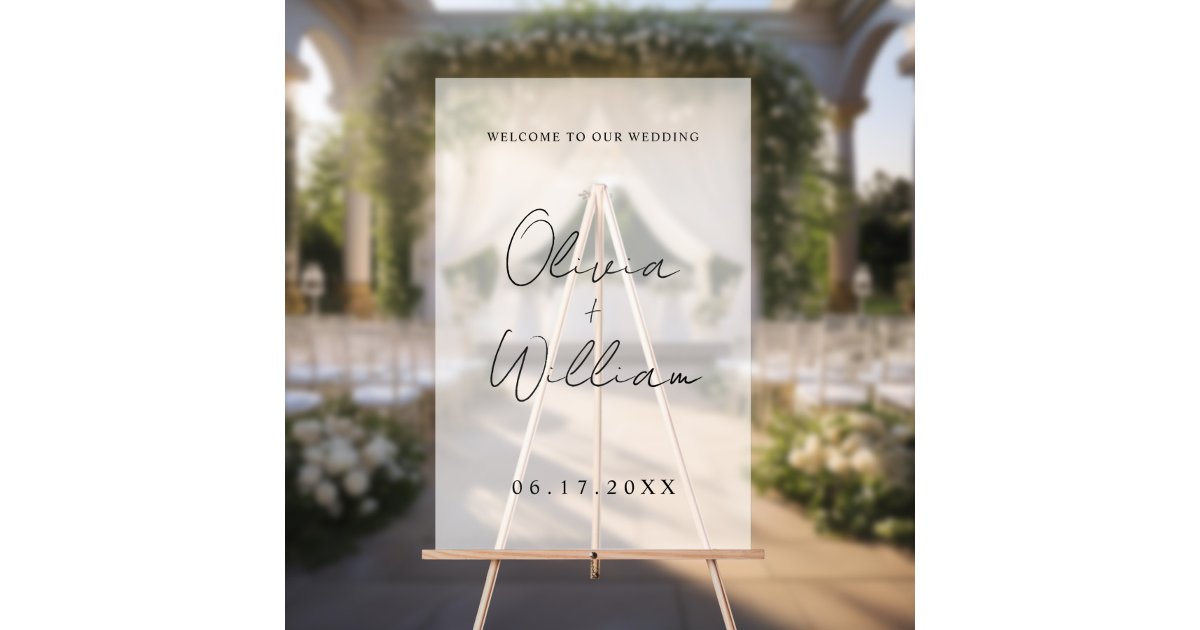 Modern Simple Wedding Welcome Acrylic Sign | Zazzle