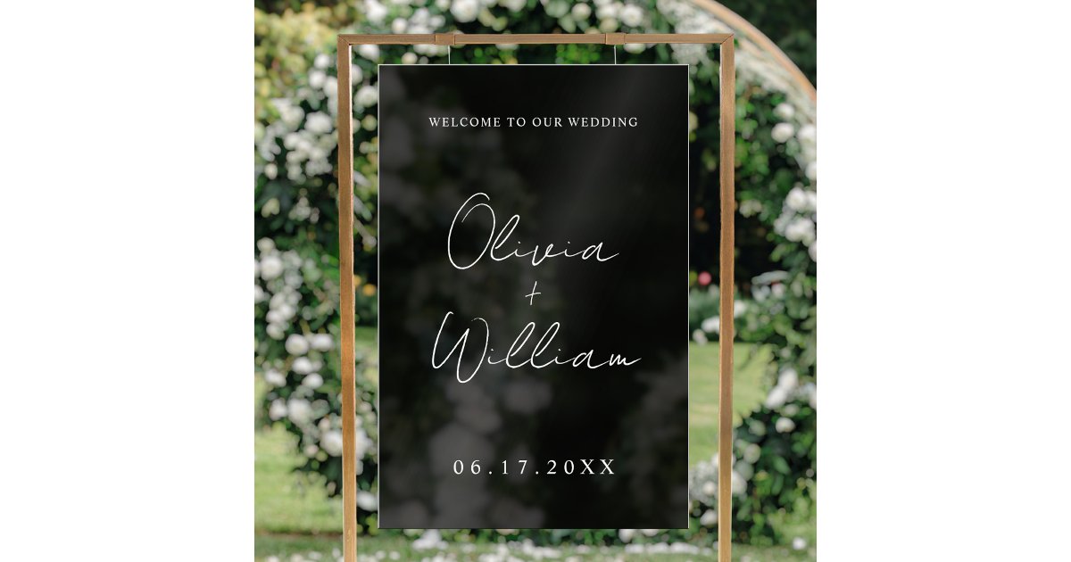 Modern Simple Wedding Welcome Acrylic Sign | Zazzle