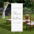 Modern Simple Wedding Welcome Retractable Banner | Zazzle
