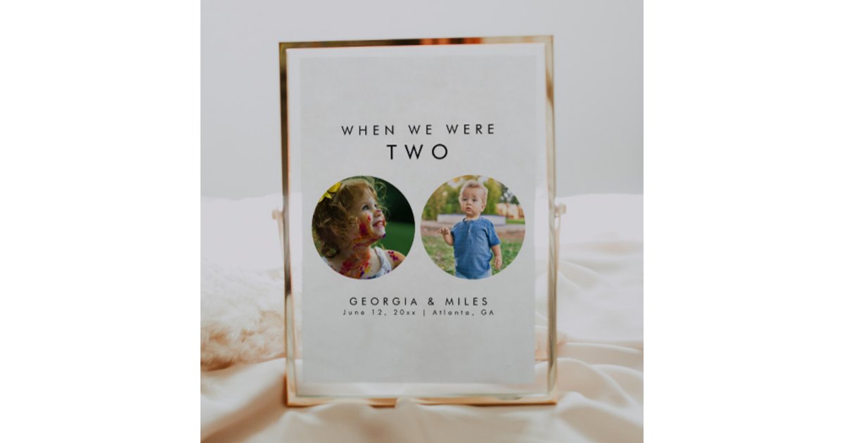 Modern Simple When We Were Age Photo Table Number | Zazzle