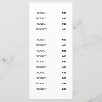 Modern Simple White Bar Menu | Price List | Zazzle