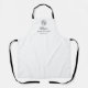Modern simple white black hair stylist logo brand apron | Zazzle