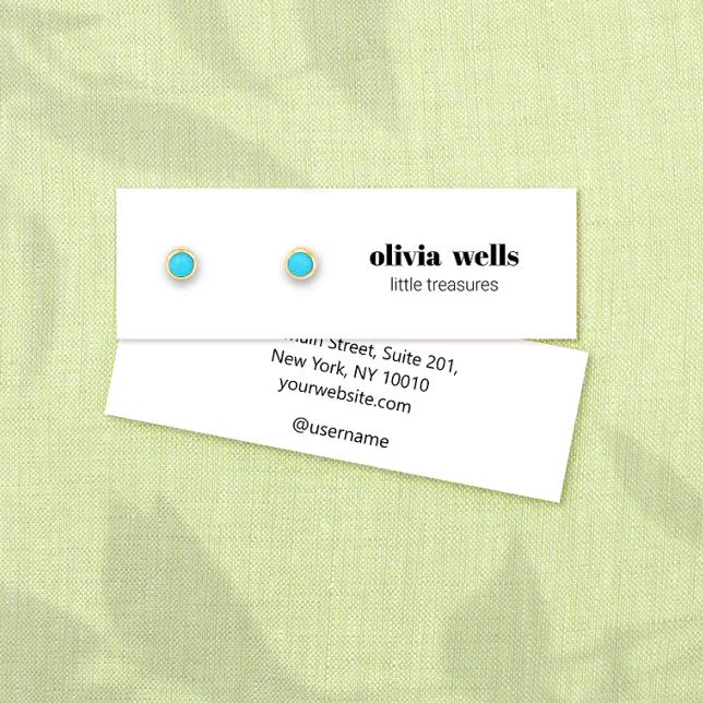 Modern Simple White Stud Earring Display Card | Zazzle