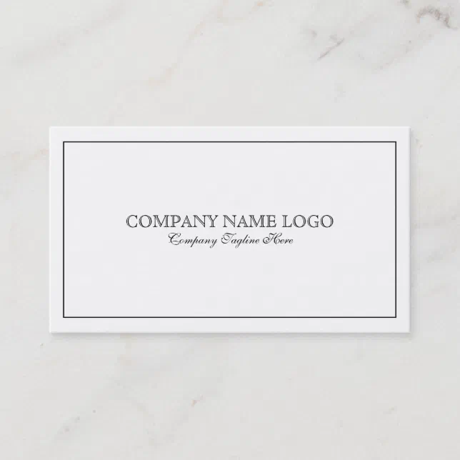 Modern Simple White With Tin Black Border Business Card | Zazzle