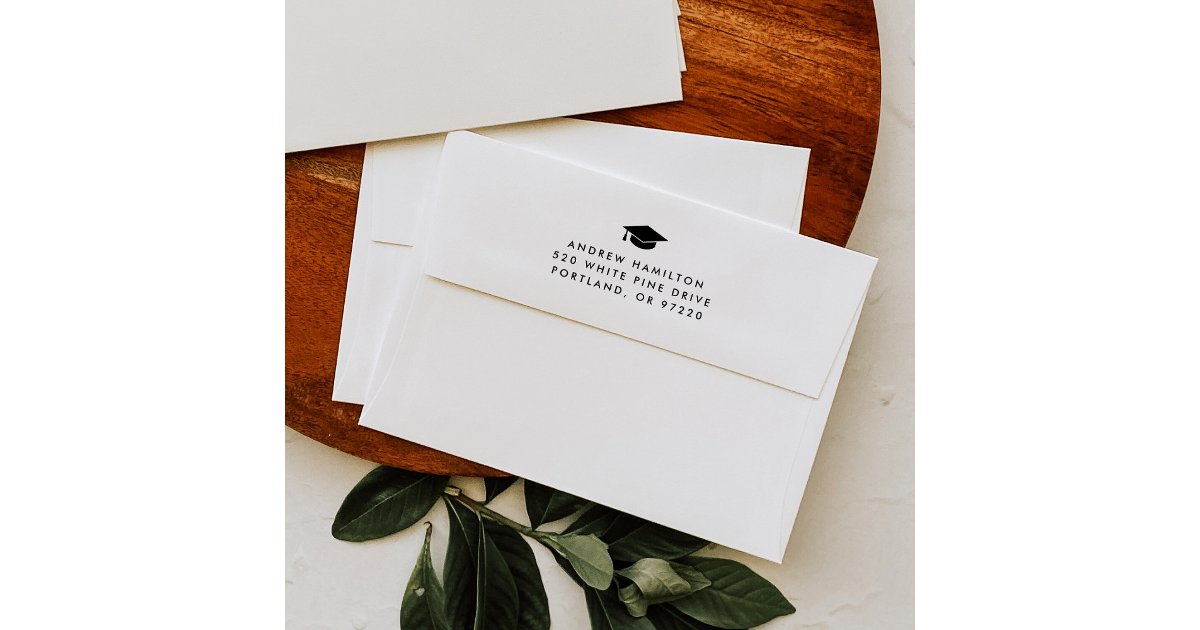Modern Simplicity Black Graduation Envelope | Zazzle