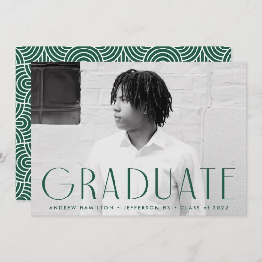 Modern Simplicity Green Photo Graduation Party Invitation | Zazzle.com