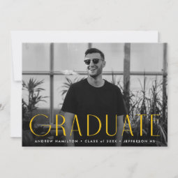 Modern Simplicity Yellow Photo Graduation Party Invitation | Zazzle