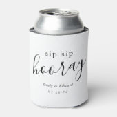 Modern Sip Sip Hooray Bridal Shower Wedding Favor Can Cooler | Zazzle