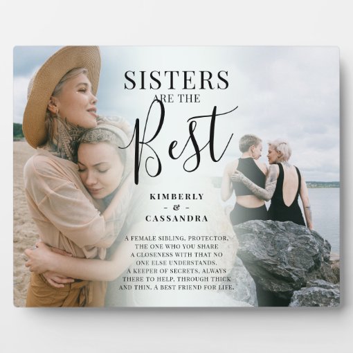 Modern 'SISTERS' are the best Photo Keepsake Plaque | Zazzle