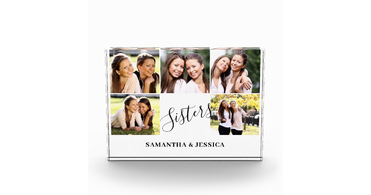 Modern Sisters Photo Block | Zazzle