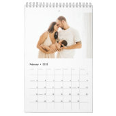 Modern Sketchy Calligraphy New Year Photo Maroon Calendar | Zazzle