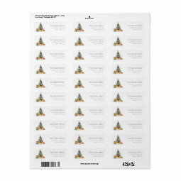 Modern Sketchy Holiday Christmas Tree Address Label | Zazzle