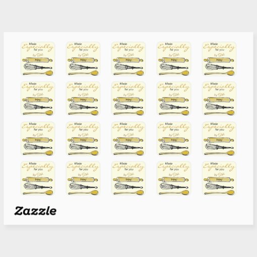 Modern Sketchy Kitchen Gift Stickers | Zazzle