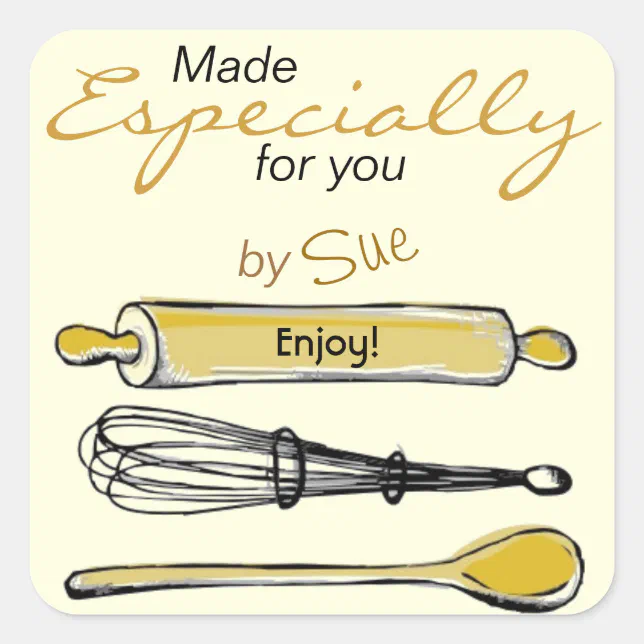 Modern Sketchy Kitchen Gift Stickers | Zazzle