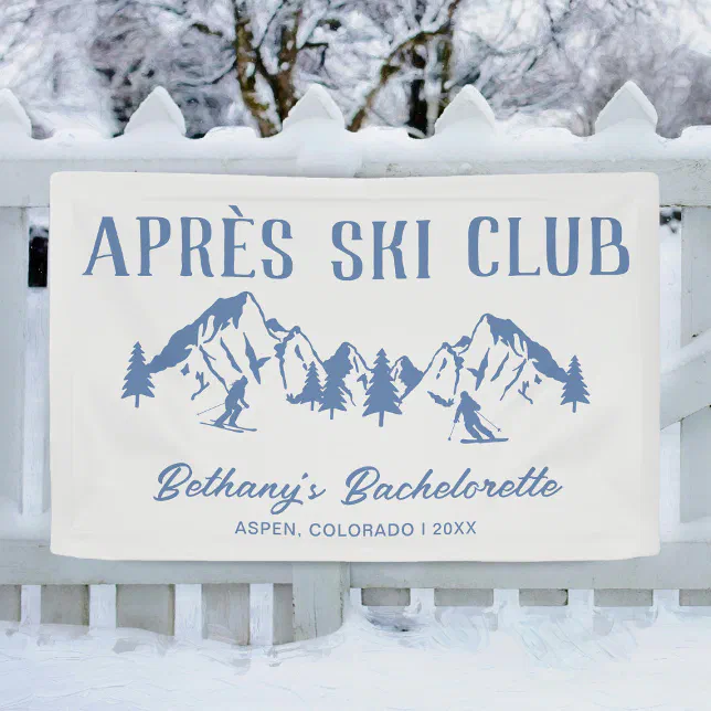 Modern Skiing Bachelorette Party Banner | Zazzle