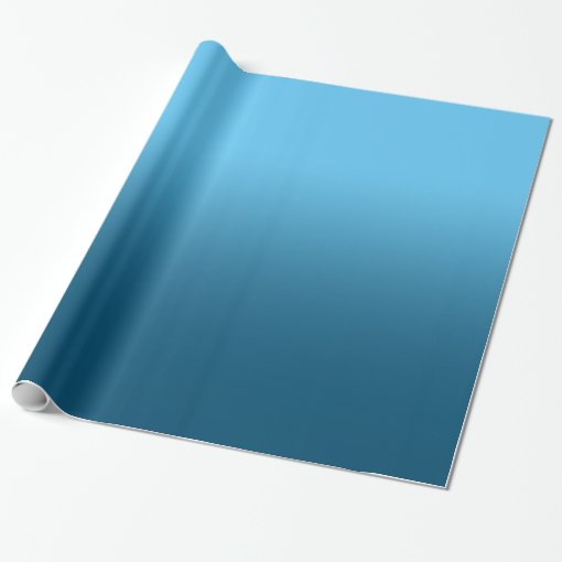 Modern Sky and Ocean Blue Ombre Wrapping Paper | Zazzle