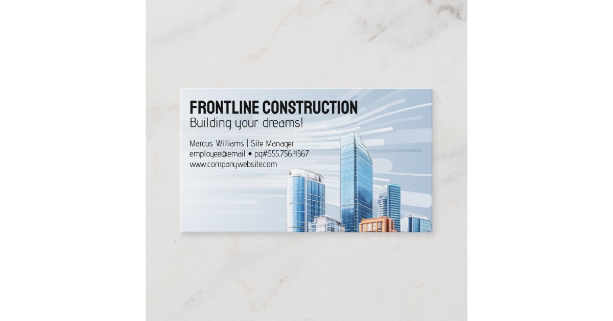 Modern Skyscraper Buildings | Downtown City Business Card | Zazzle