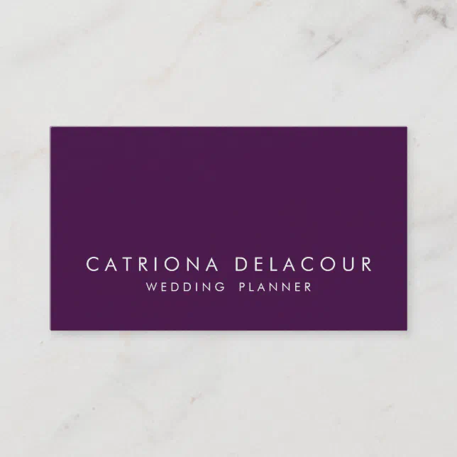Modern Sleek Elegant Dark Purple Business Card | Zazzle