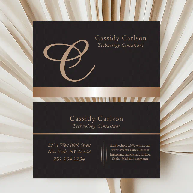 Modern & Sleek Initial Monogram Generic Business Card | Zazzle