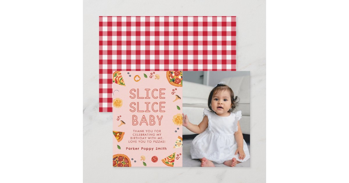 Modern Slice Slice Baby Birthday Thank You Card | Zazzle