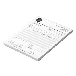 Modern Small Business Invoice Sales Receipt Gray Notepad | Zazzle