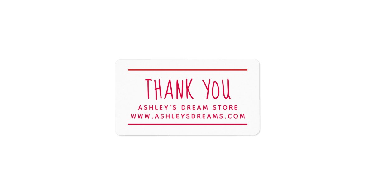 Modern Small Business Red Thank You Sticker | Zazzle