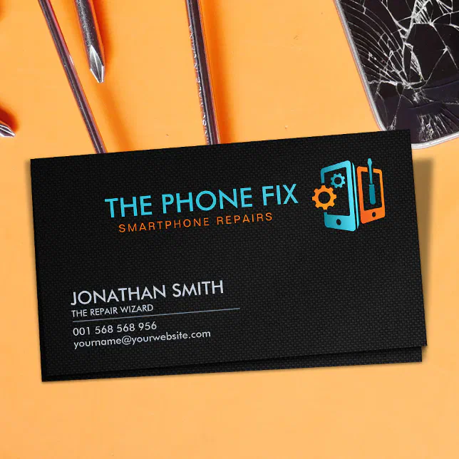 Modern Smartphone Repair Business Card | Zazzle