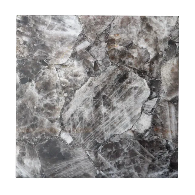 Modern Smokey Quartz Crystal Gemstone Print Ceramic Tile | Zazzle