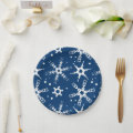 Modern Snowflake Winter Holiday Paper Plate | Zazzle