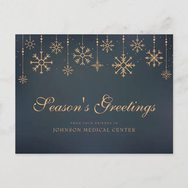 Modern Snowflakes | Medical Holiday Greetings Postcard | Zazzle