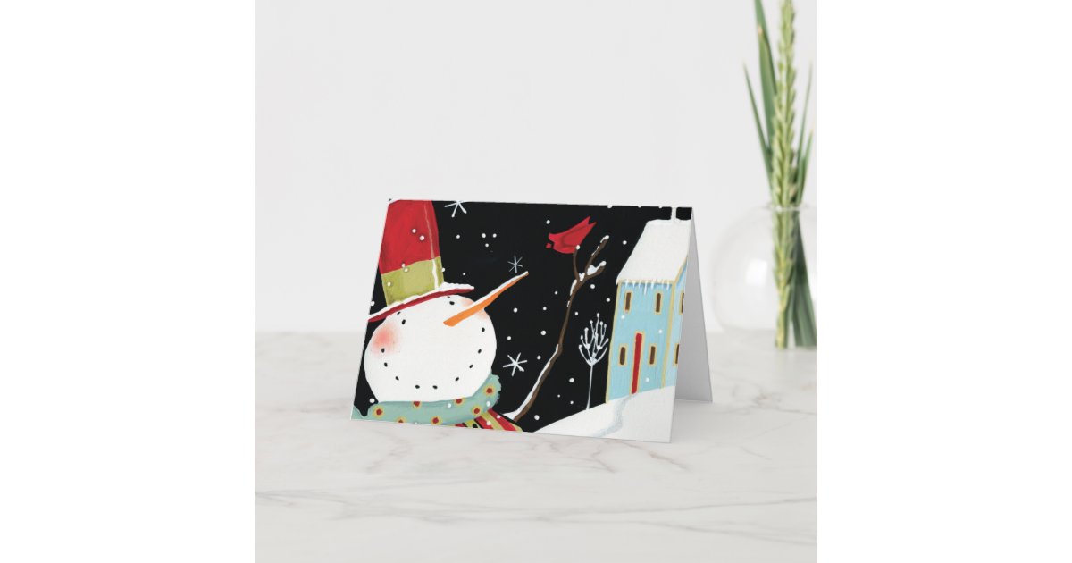 Modern Snowmen Winter Home Holiday Card | Zazzle