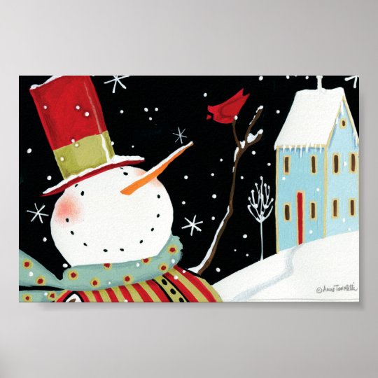 Modern Snowmen Winter Home Poster | Zazzle.com