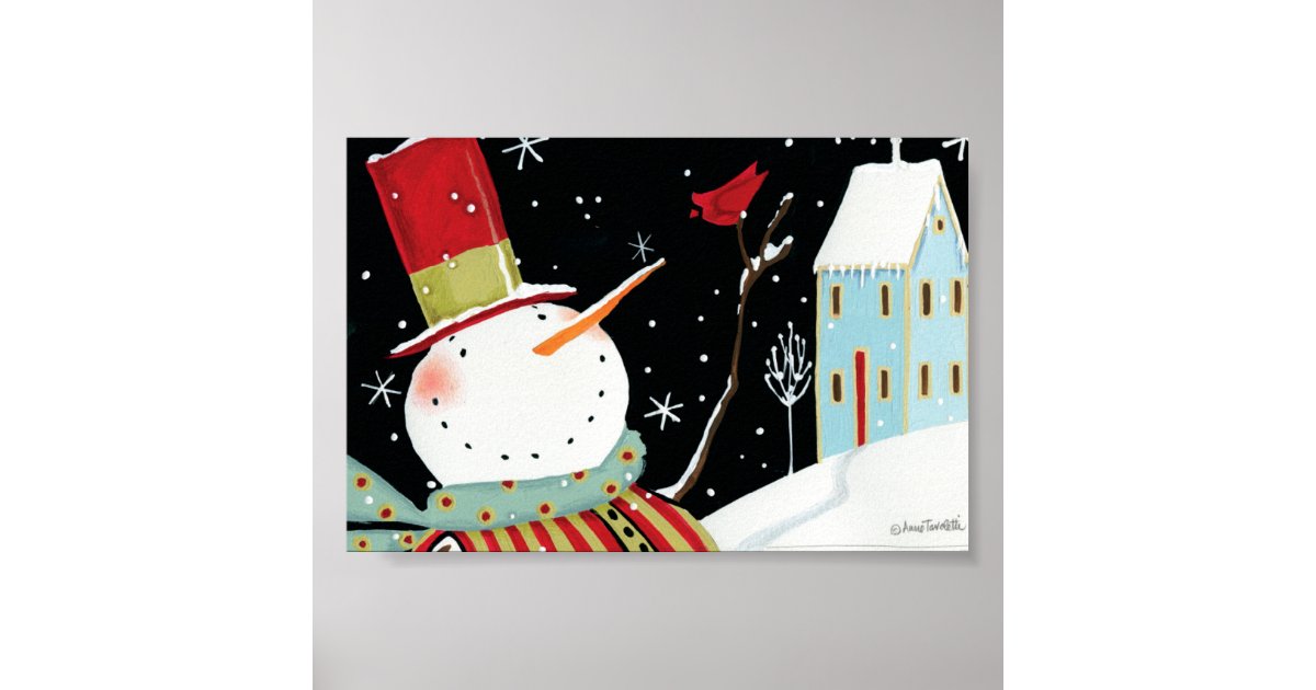 Modern Snowmen Winter Home Poster | Zazzle
