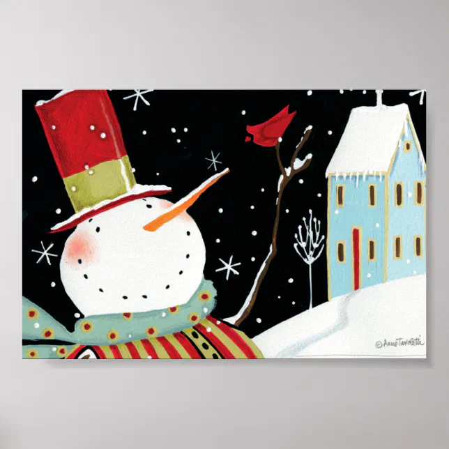 Modern Snowmen Winter Home Poster | Zazzle