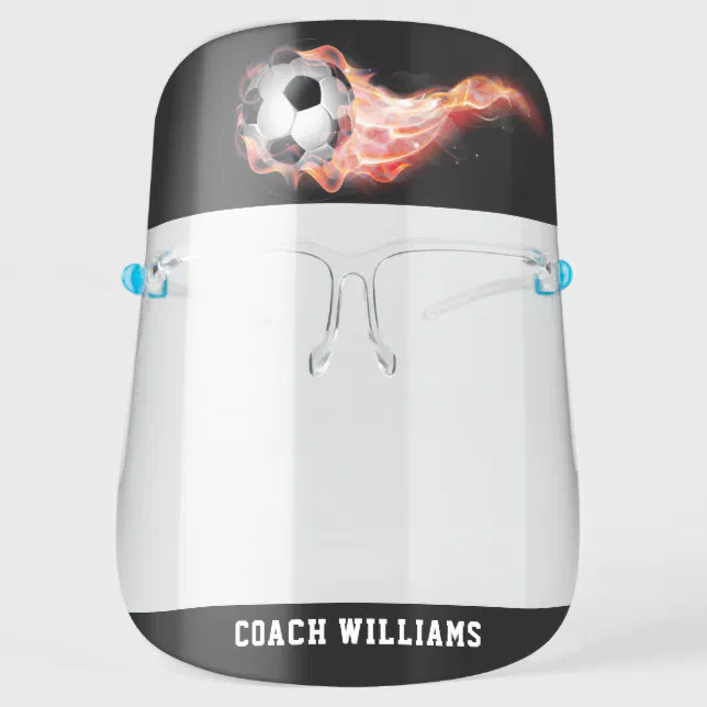 Modern Soccer Coach Face Shield | Zazzle
