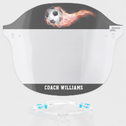 Modern Soccer Coach Face Shield | Zazzle