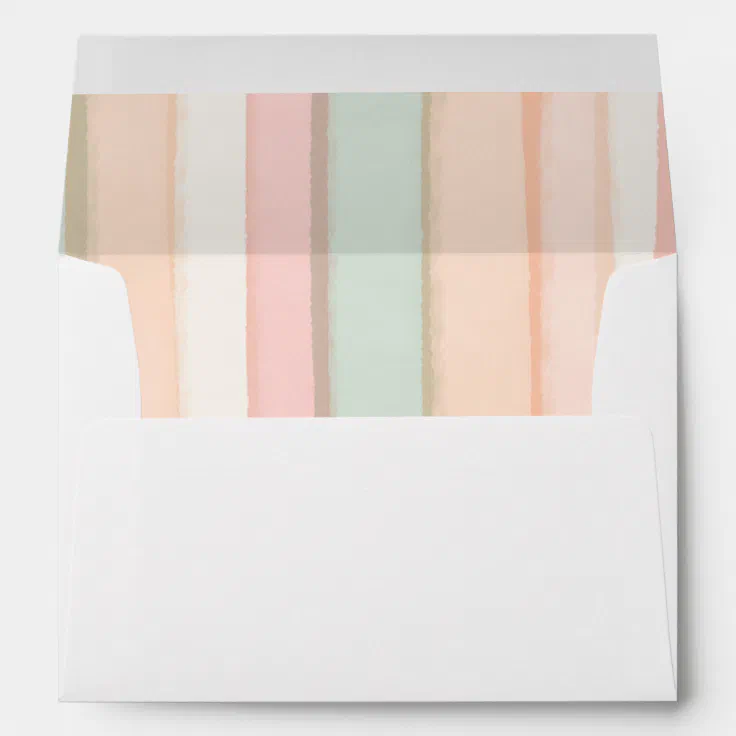 Modern Soft Pastel Watercolor Rainbow Stripes Envelope | Zazzle