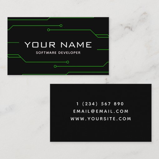 Modern Software Developer Technology Minimalist Business Card | Zazzle