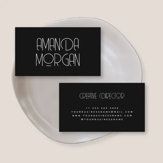 Modern solid black minimalist professional business card | Zazzle
