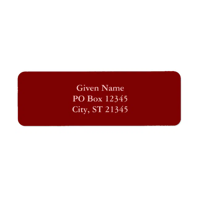 Modern Solid Color Maroon Blank Label | Zazzle