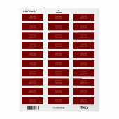 Modern Solid Color Maroon Blank Label | Zazzle