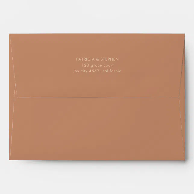 Modern Solid Light Terracotta Sand Wedding Envelope | Zazzle