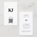 Modern Solid Monogram Initials QR Code Business Card | Zazzle