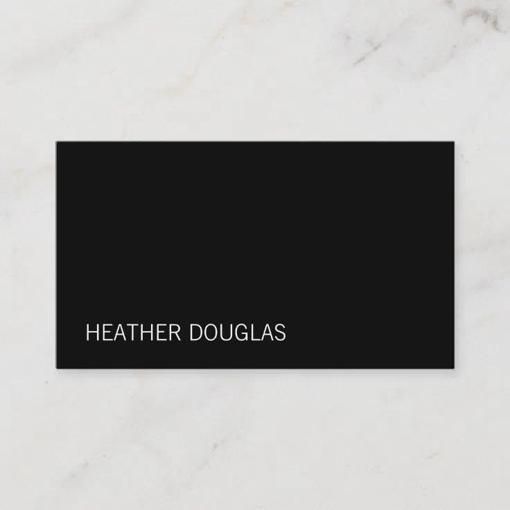 Modern Sophisticated Black Business Card | Zazzle