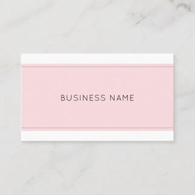 Modern Sophisticated Minimalist Trendy Pink Plain Business Card | Zazzle
