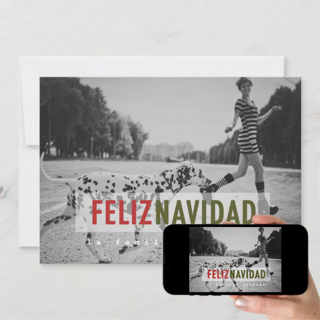 Modern Spanish Holiday Photo Card | Zazzle