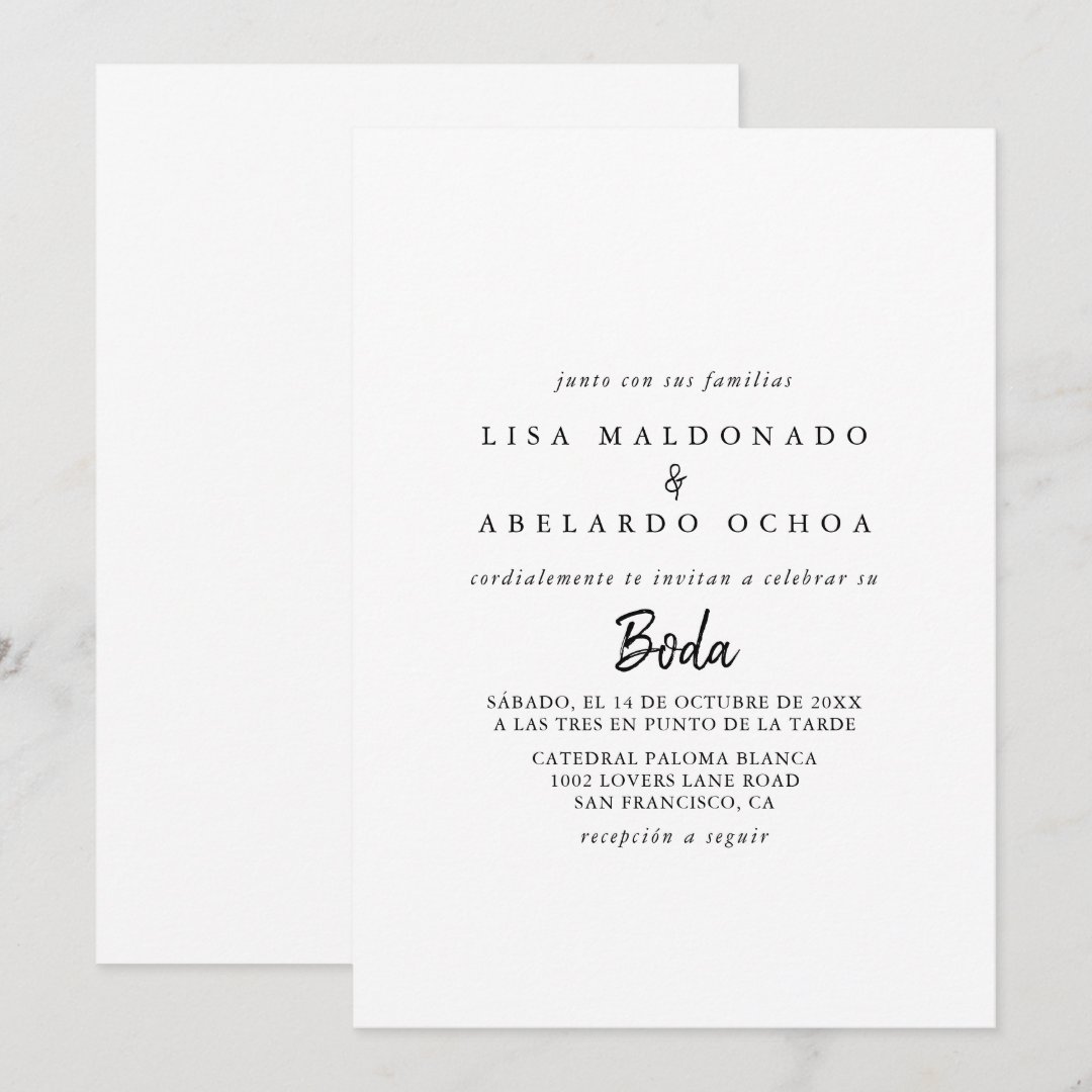 Modern Spanish Wedding Invitation | Zazzle