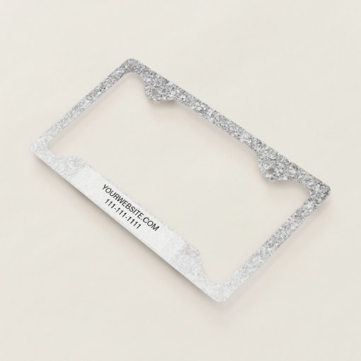 Modern sparkles silver ombre glitter gradient license plate frame | Zazzle